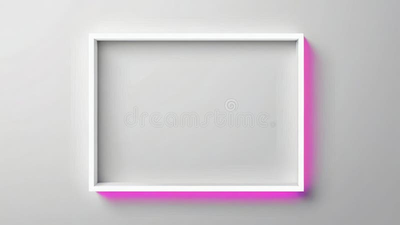 White Frame with Pink Shadow, Representing Minimalism and Modern Design ...