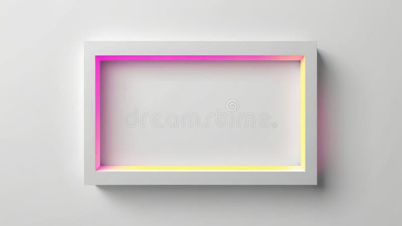 White Frame with Pink and Yellow Glow, Representing Modern Elegance and ...