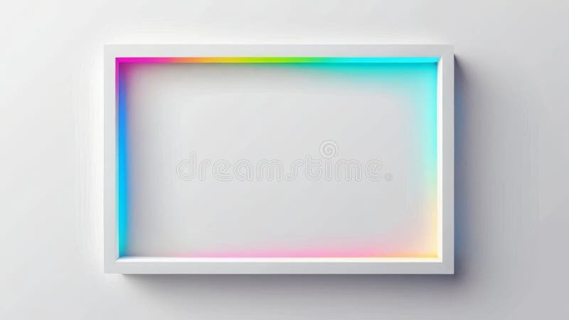 White Frame with Rainbow Glow, Symbolizing Diversity and Modern ...