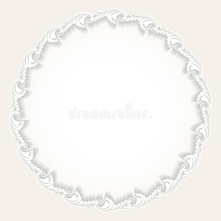 White frame stock vector. Illustration of circle, damask - 43671305