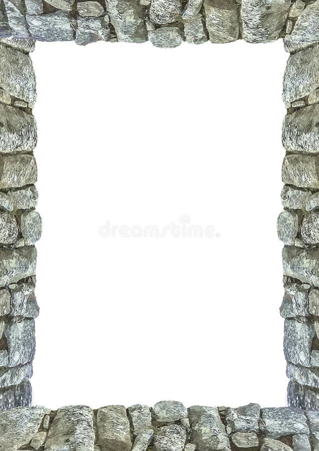 White Frame with Stone Patterned Borders Stock Image - Image of blank ...