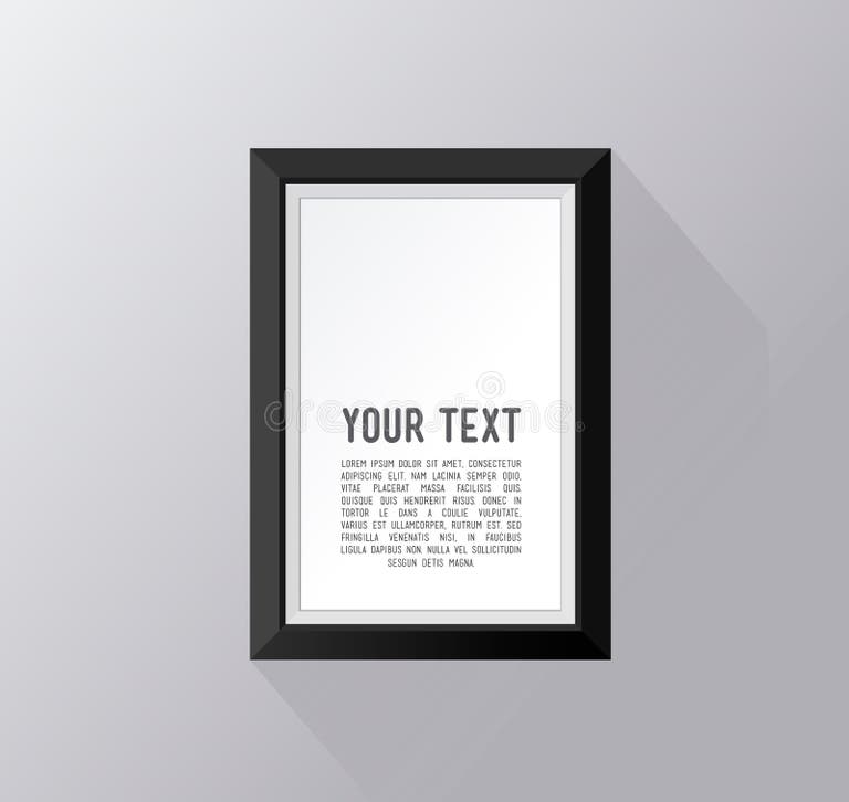 White Frame with Text Isolated on Wall Stock Vector - Illustration of ...