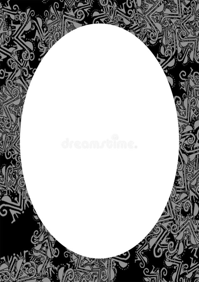 White Frame with Tribal Decorated Rounded Borders Stock Illustration ...
