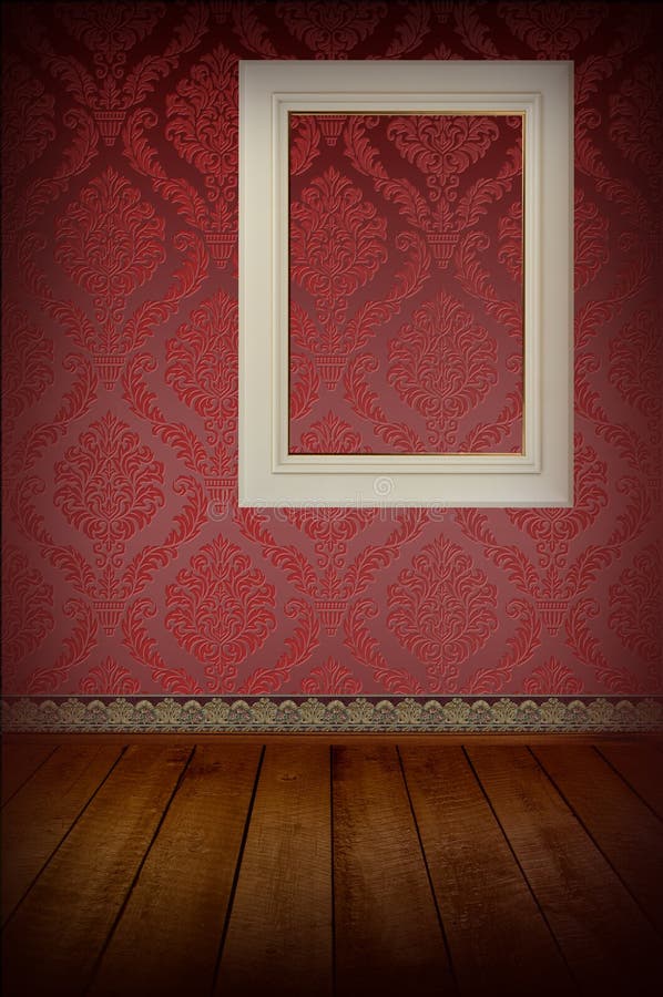 White frame on the wall. stock illustration. Illustration of indoor ...