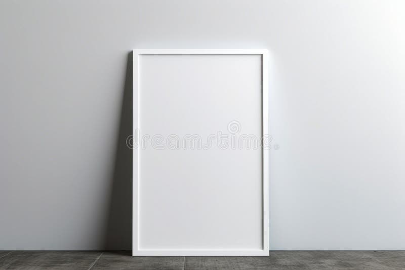 White Frame on Wall Next To White Wall. Generative AI Stock Photo ...