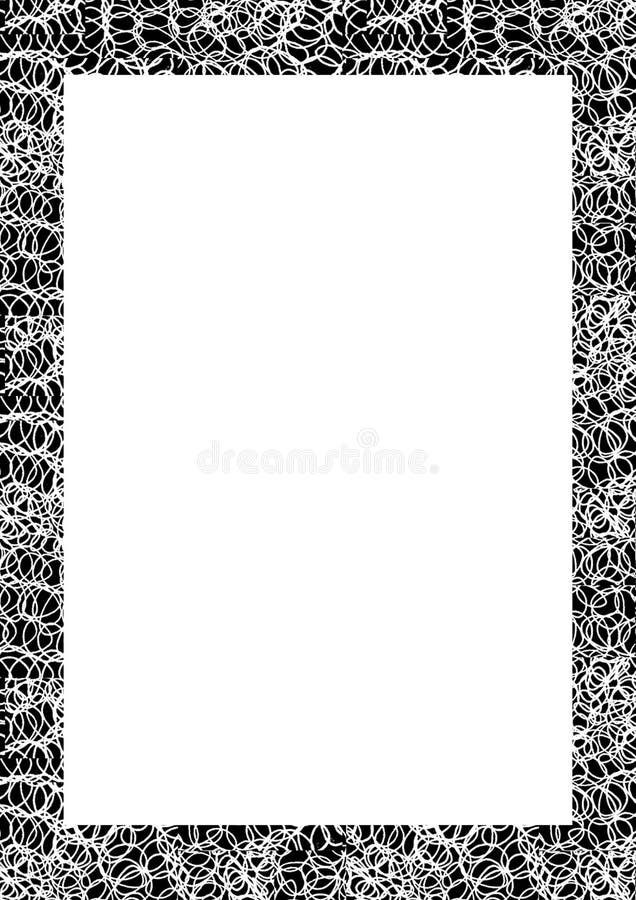 White Frame Wth Black and White Patterned Edges Stock Illustration ...