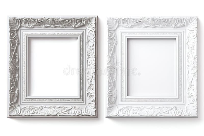 White Frames Isolated on White Background. Generated by AI Stock ...