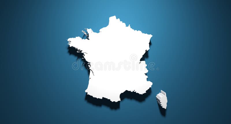 White Map of France with Surrounding Terrain Stock Vector ...