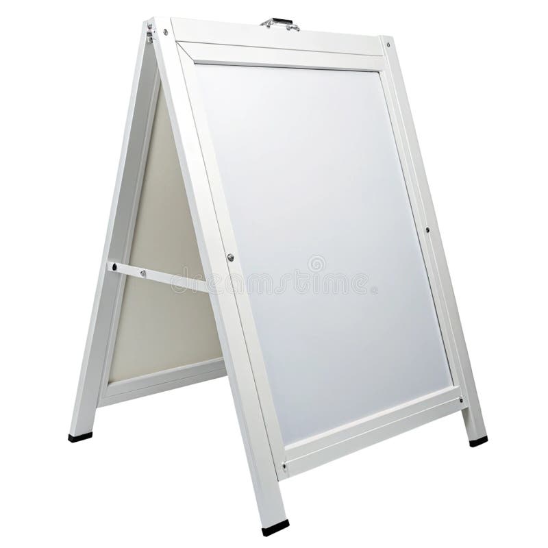 White Freestanding a-frame Signboard Stock Illustration - Illustration ...