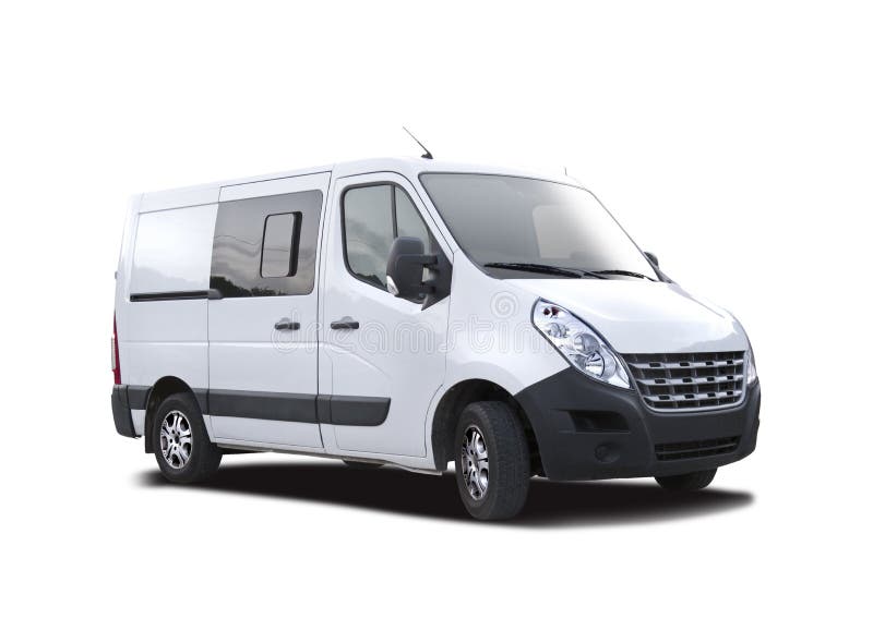 White Van Renault Master on White Stock Photo - Image of color ...