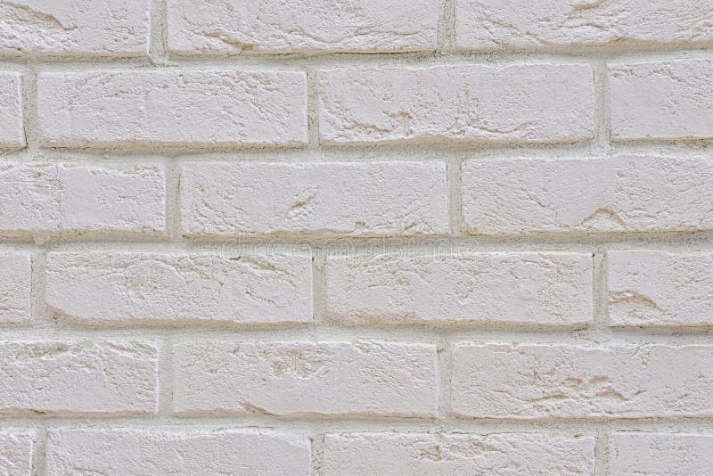 White Fresh-painted Surface of Brickwork Facade of Old Renovated ...