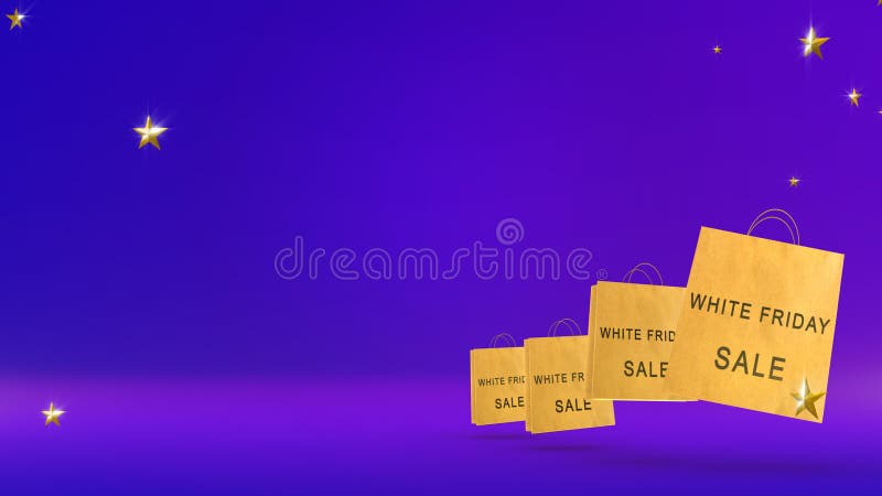 White Friday Shopping Bags . Stock Illustration - Illustration of text ...