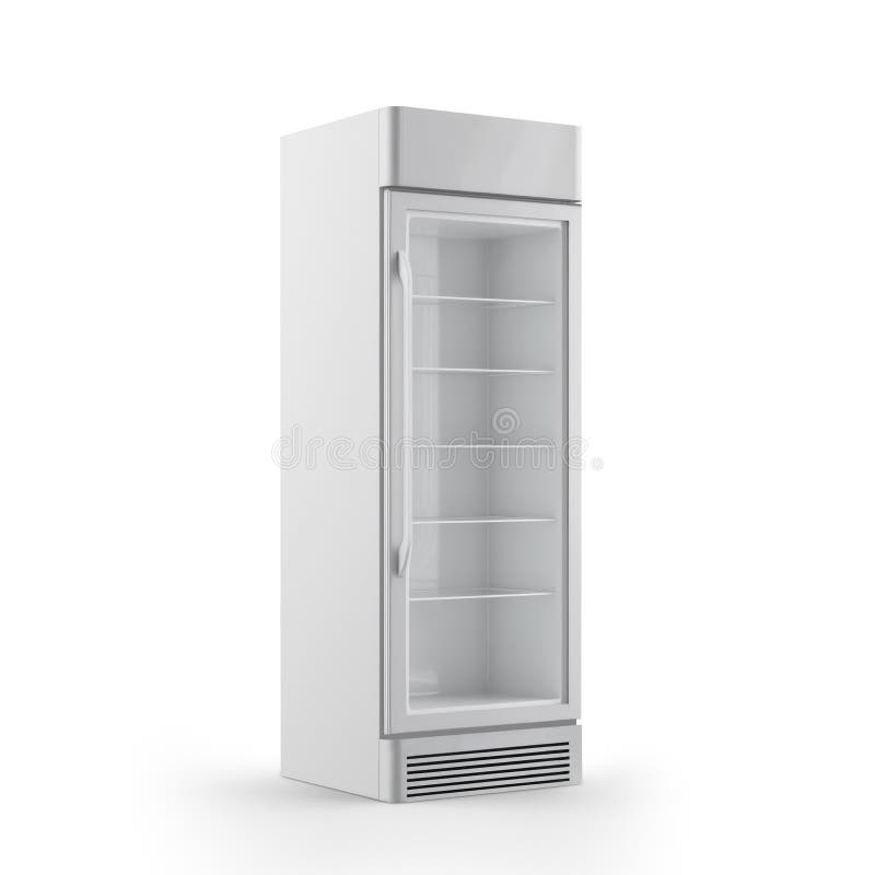 A White Fridge Image Isolated on a White Background Stock Illustration ...