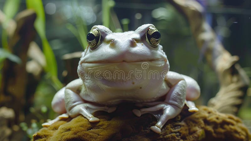 White Frog Sitting. Big Frog. Generative Ai Stock Illustration ...