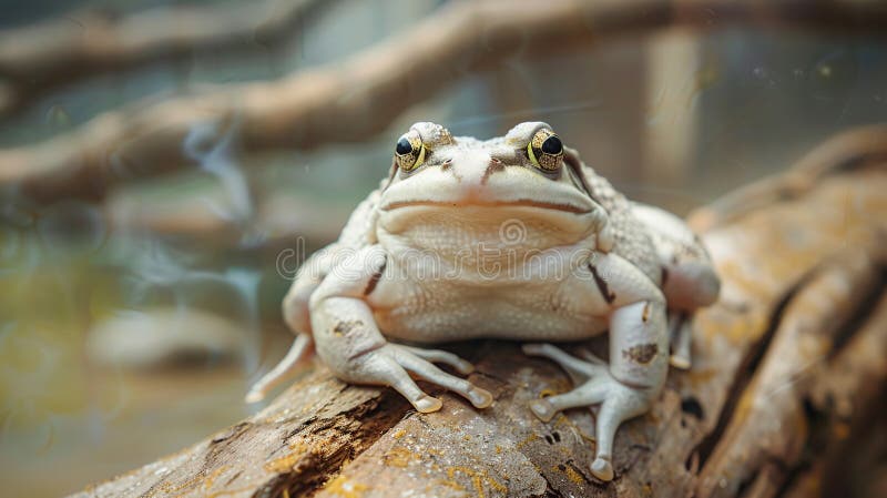 White Frog Sitting. Big Frog. Generative Ai Stock Illustration ...