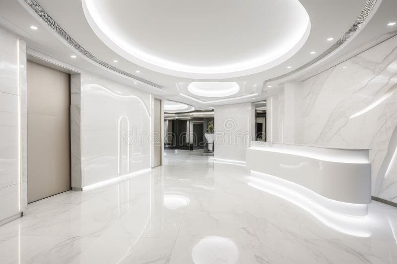 White Front Hall. Generate Ai Stock Illustration - Illustration of ...