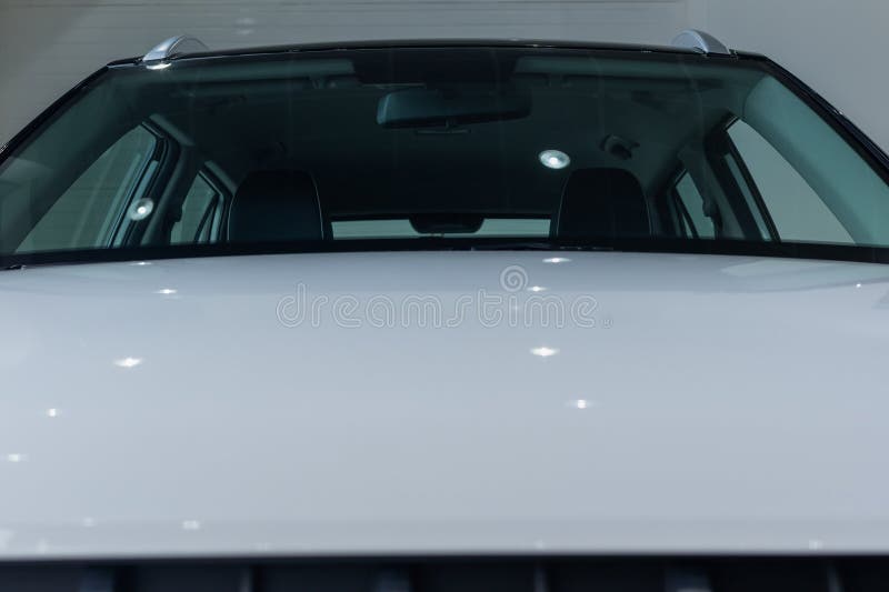 White Front Hood of Modern Car Stock Photo - Image of sharing, speed ...