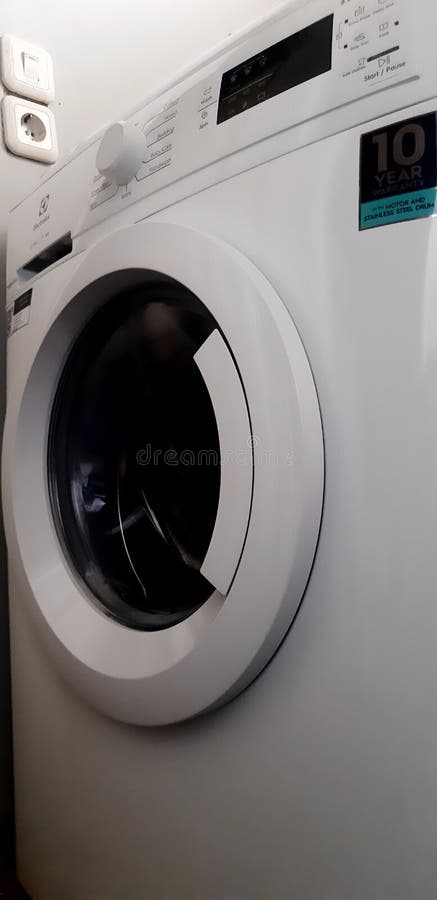 White Front Load Washer Machine Editorial Stock Photo - Image of load ...