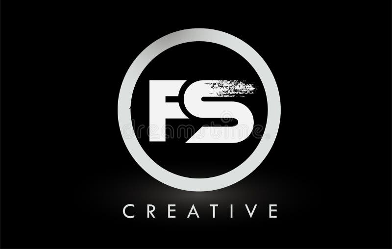 White FS Brush Letter Logo Design. Creative Brushed Letters Icon Logo ...