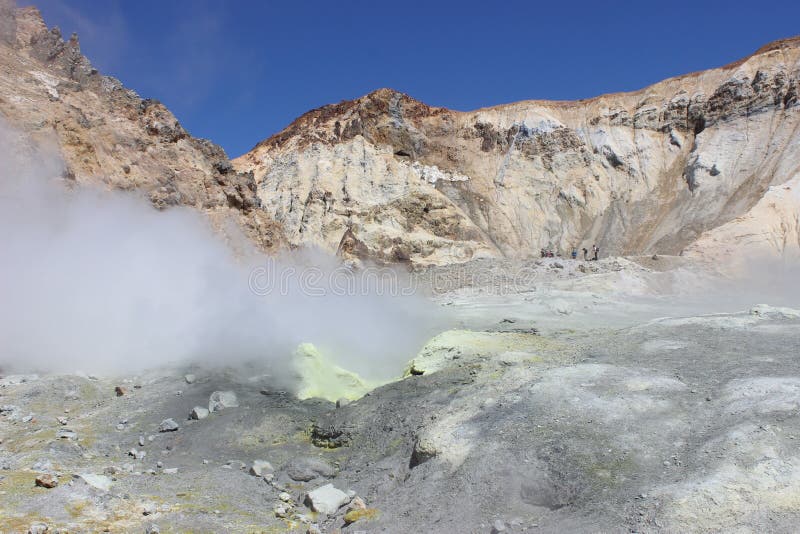 White Fumaroles of the Volcano Mutnovsky Kamchatka Stock Image - Image ...