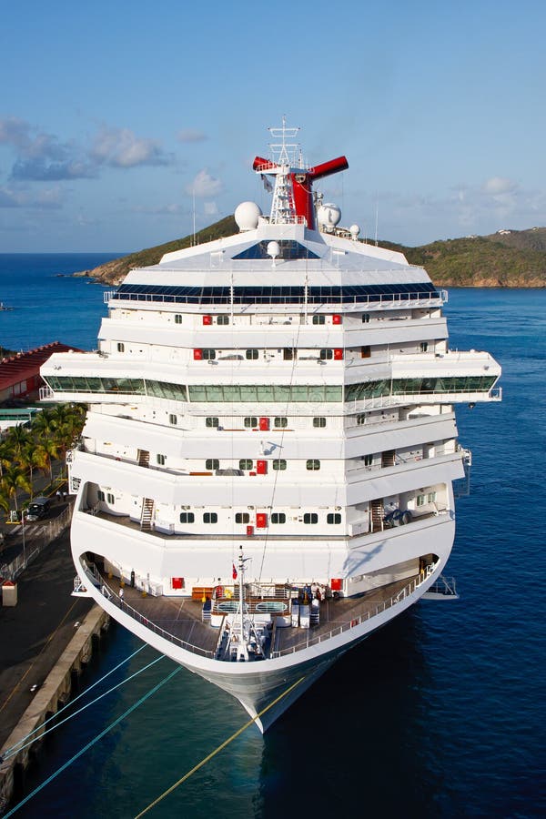 White Fun Ship at Dock Vertical Stock Photo - Image of leisure, travel ...