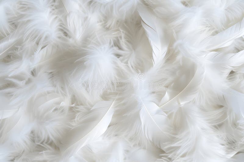 White Feather Texture Background - Soft Fluffy Feathers Stock ...