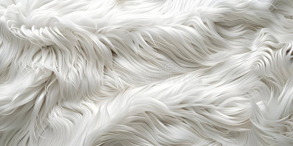 White Fur Texture Pattern Background, Arctic Plush: White Fur Pattern Background - Ai Generated ...