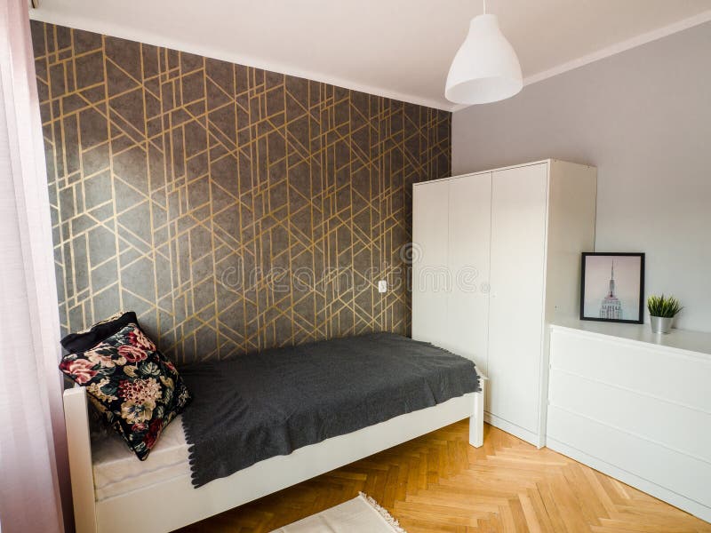 White Furniture in the Room for a Rent Stock Photo - Image of design ...