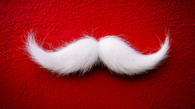 A White Furry Moustache on a Red Wall Stock Illustration - Illustration ...