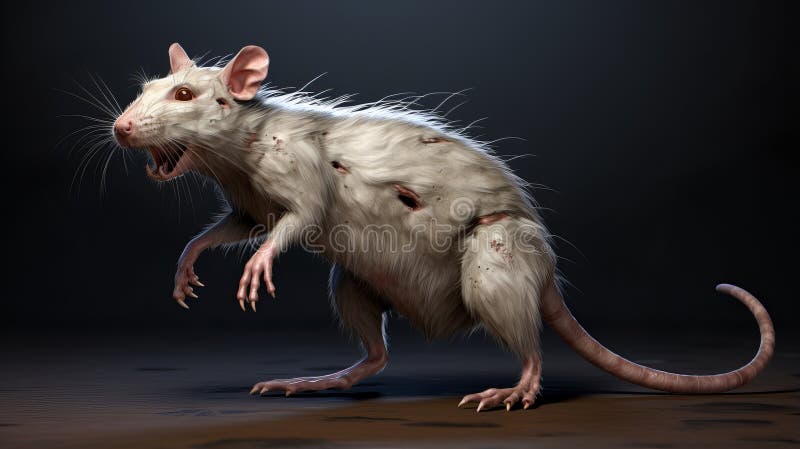 Realistic and Hyper-detailed Dead Rat Creature in Dark Setting Stock ...