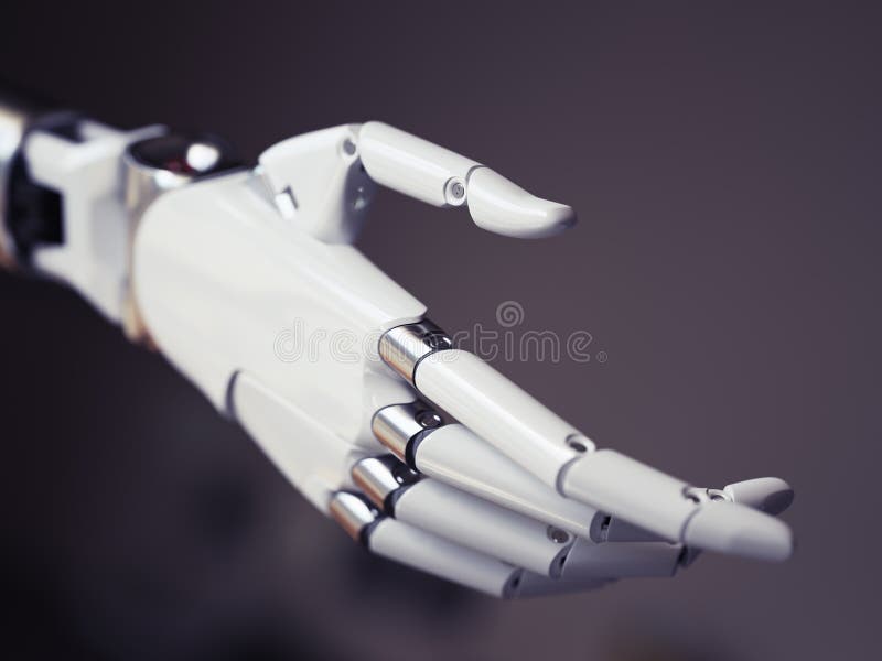 White Futuristic Android Hand Concept 3d Illustration Stock ...