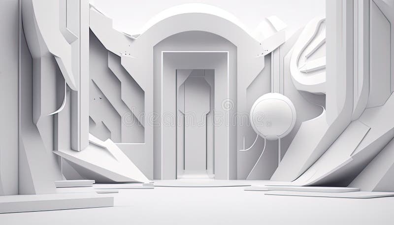 White Futuristic Backdrop, Embodying Simplicity and Clean Modernity ...