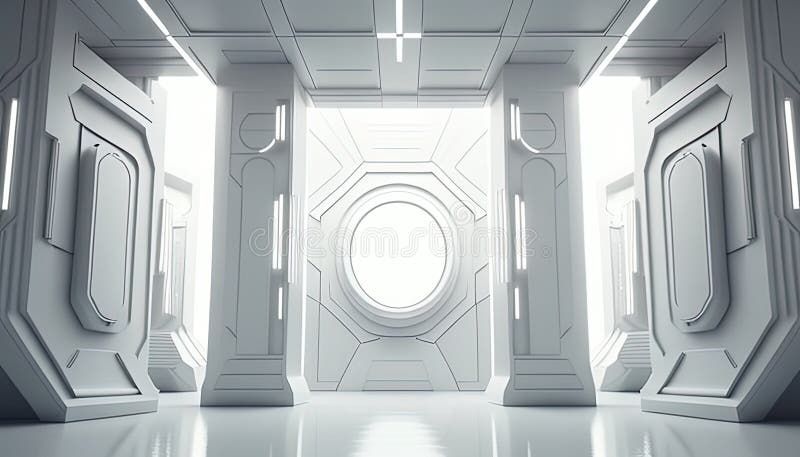 White Futuristic Backdrop, Embodying Simplicity and Clean Modernity ...