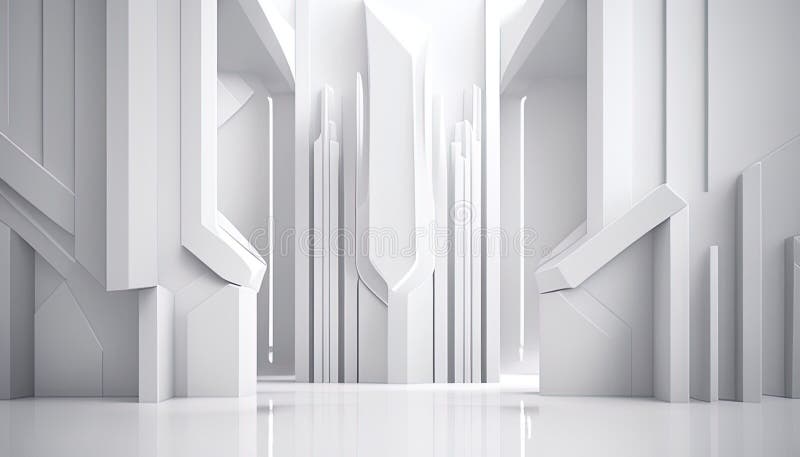White Futuristic Backdrop, Embodying Simplicity and Clean Modernity ...