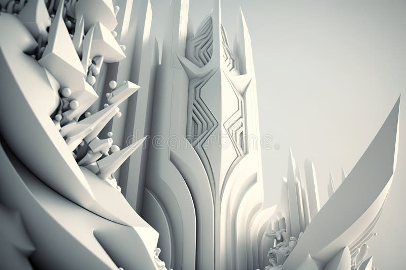 White Futuristic Background Stock Illustration - Illustration of ...