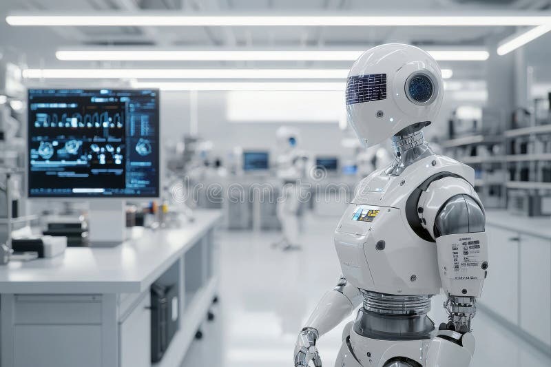 Interior of a Semiconductor Manufacturing Factory Featuring a ...