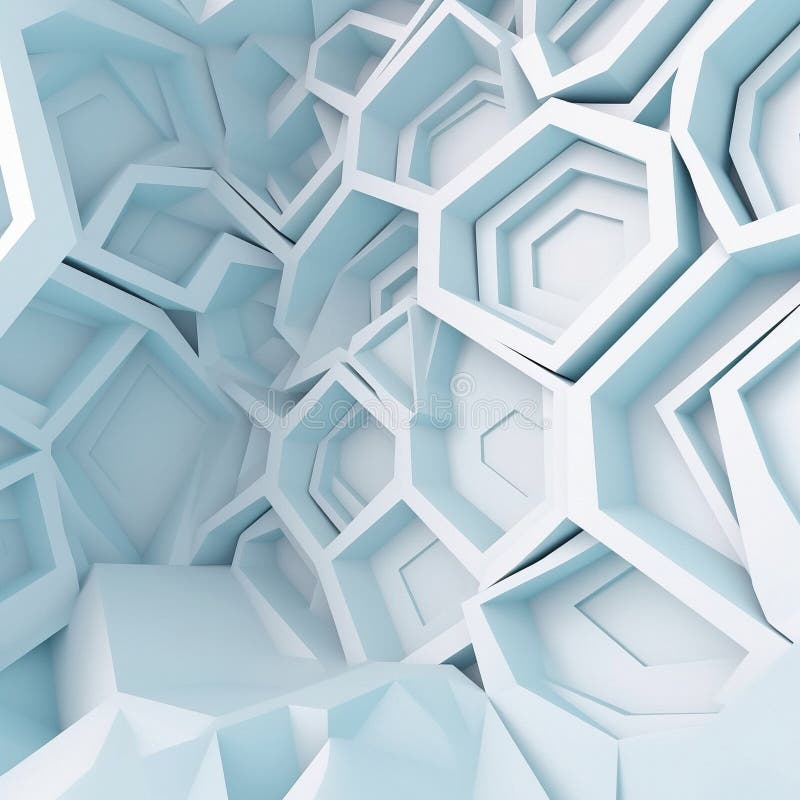 White Futuristic Geometric Background Stock Illustration - Illustration ...