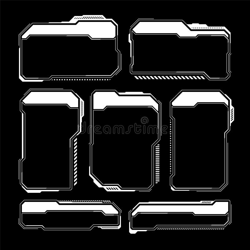White Futuristic HUD, UI Elements. Sci-fi User Interface Text Boxes ...