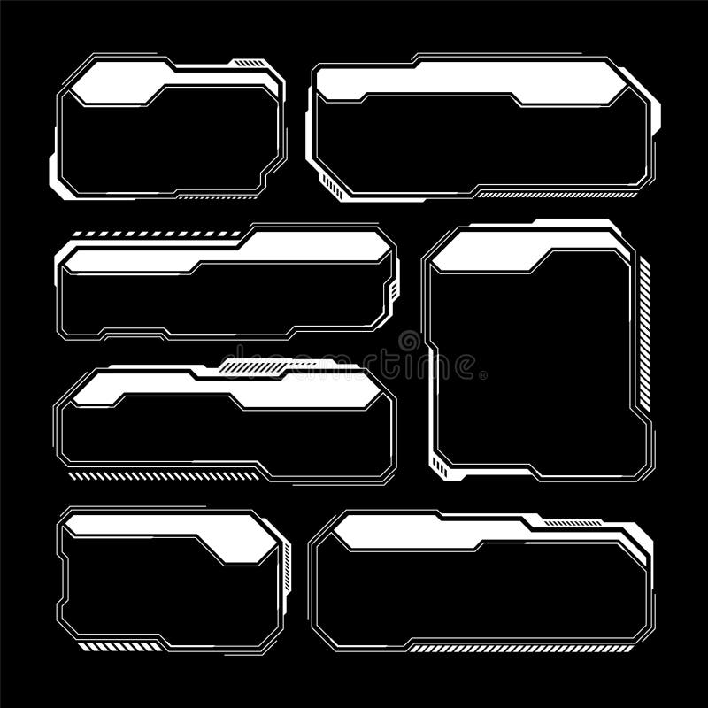 White Futuristic HUD, UI Elements. Sci-fi User Interface Text Boxes ...