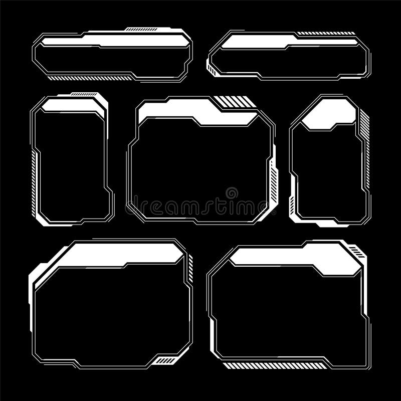 White Futuristic HUD, UI Elements. Sci-fi User Interface Text Boxes ...