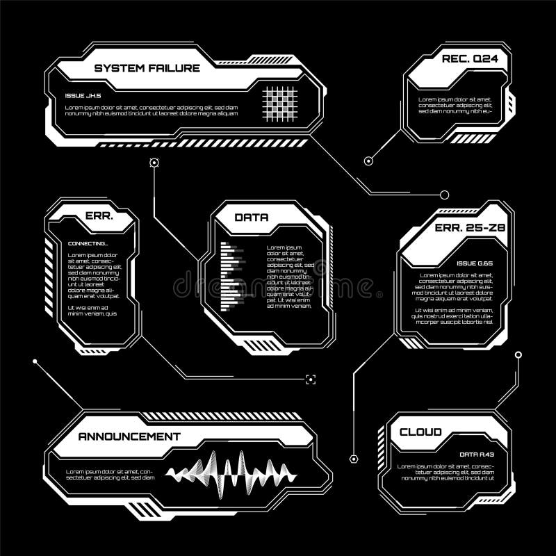 White Futuristic HUD, UI Elements. Sci-fi User Interface Text Boxes ... White Futuristic HUD, UI Elements. Sci-fi User Interface Text Boxes ...