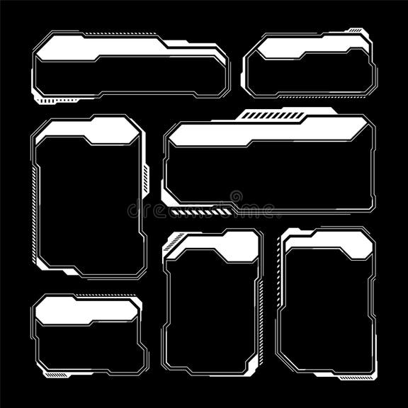 White Futuristic Hud Ui Elements Sci Fi User Interface Text Boxes Callouts Stock Vector