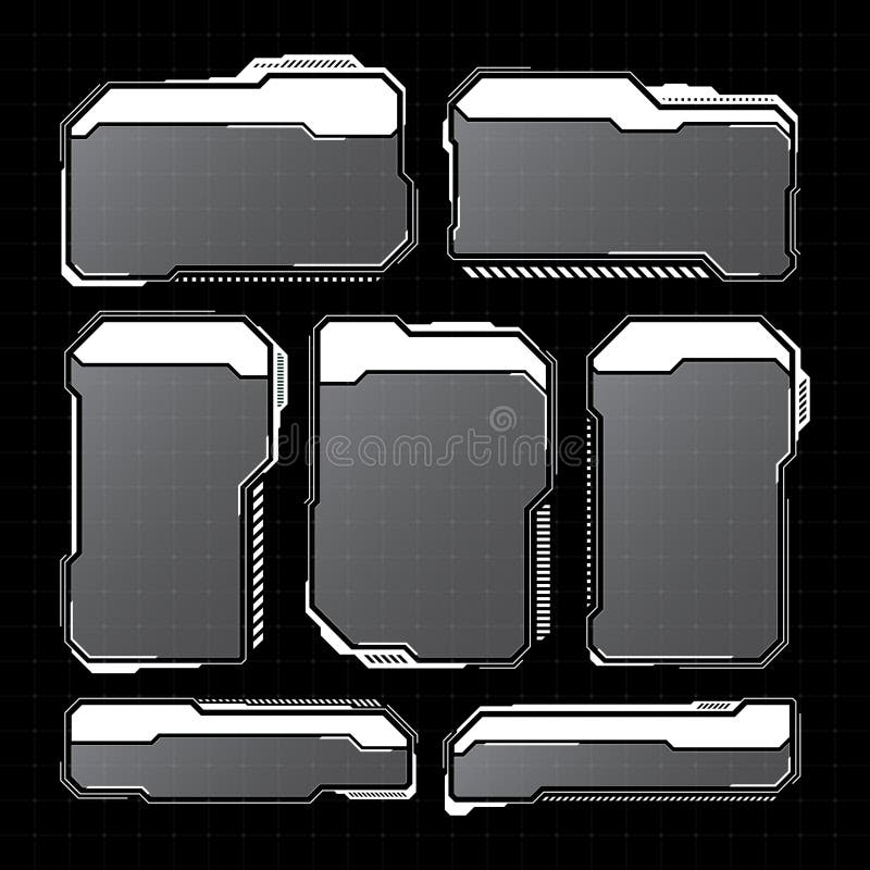 White Futuristic HUD, UI Elements. Sci-fi User Interface Text Boxes, Callouts Stock Vector ...