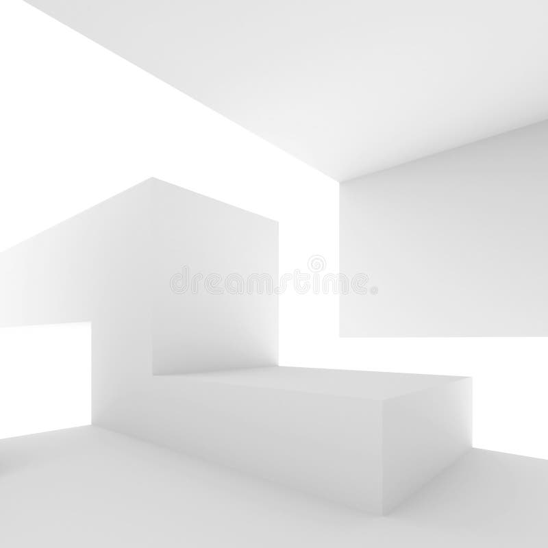 White Futuristic Interior Design Stock Illustration - Illustration of ...