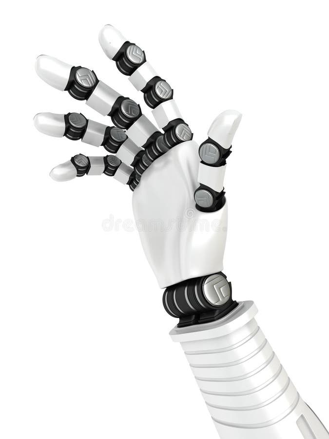 White Futuristic Robotic Hand Arm Stock Illustration - Illustration of ...