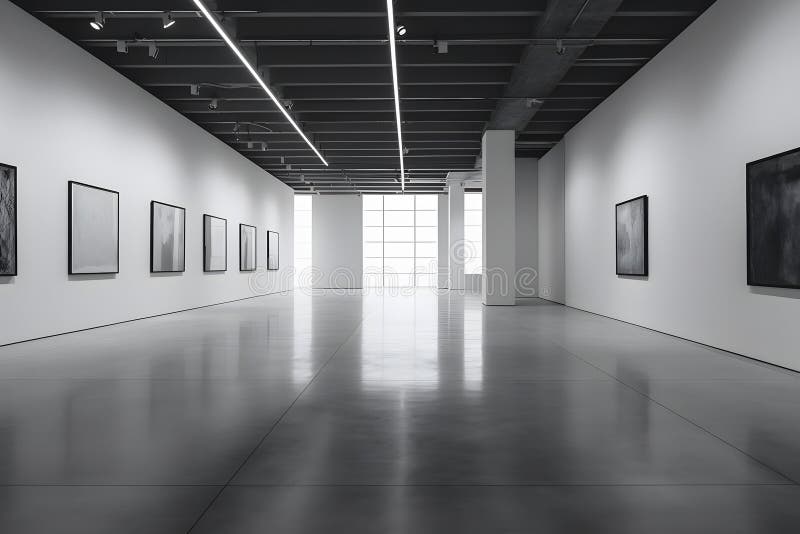 White Gallery Room Interior. Neural Network AI Generated Stock ...