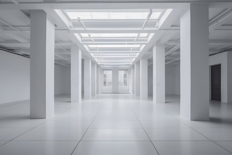 White Gallery Room Interior. Neural Network AI Generated Stock ...