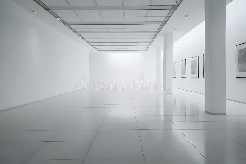 White Gallery Room Interior. Neural Network AI Generated Stock ...