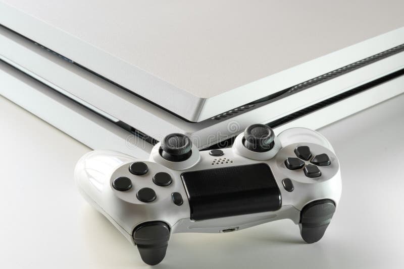 White Game Console and Controller Stock Photo - Image of controle ...