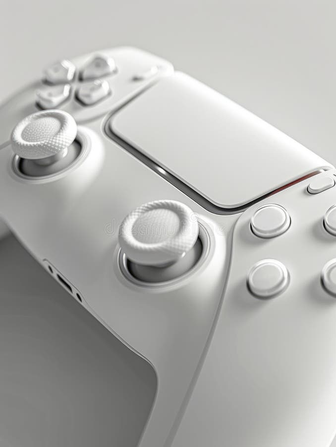 A White Game Controller with Buttons and Joysticks. Stock Photo - Image ...
